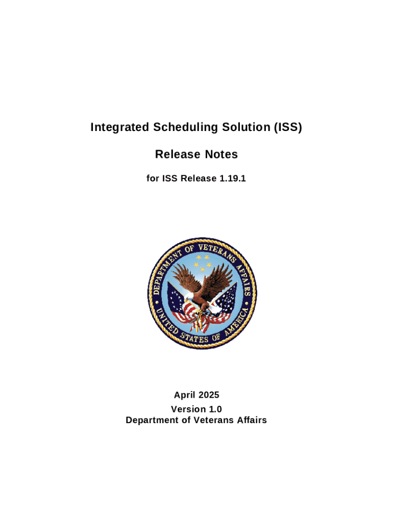 Integrated Scheduling Solution (iss) Release Notes for Iss Release 1.19 ...