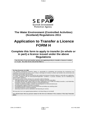 Application to Transfer a Licence Doc Template | pdfFiller