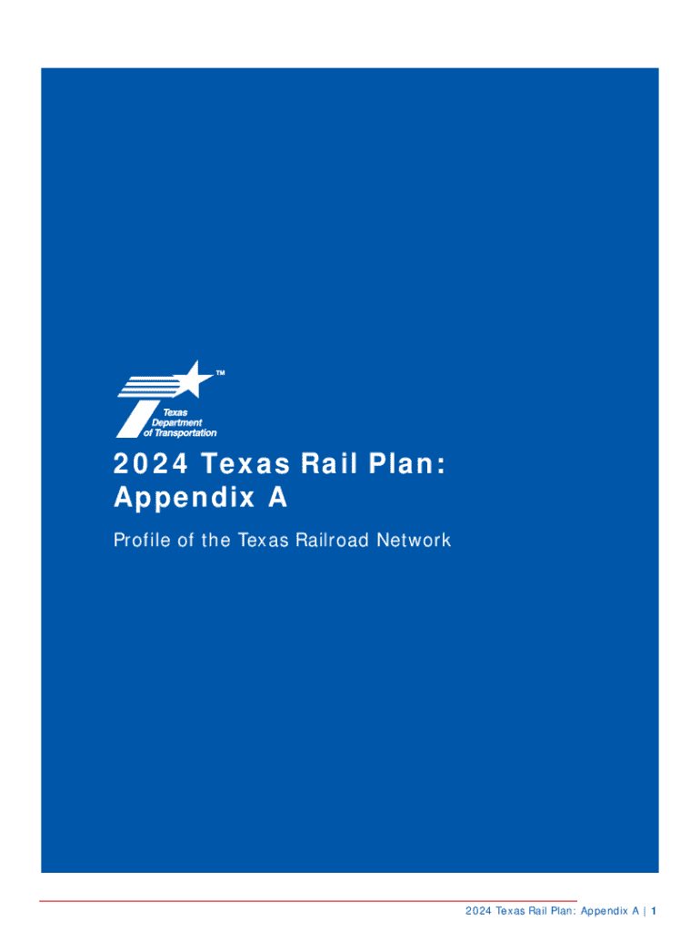 Fillable Online 2024 Texas Rail Plan: Appendix a Fax Email Print ...