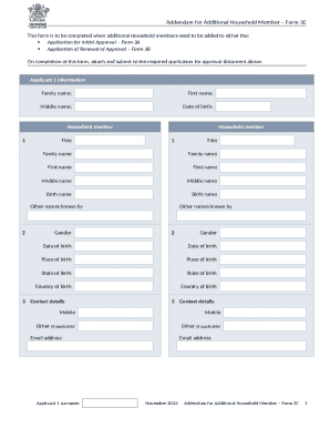 Household Member Addition Doc Template | pdfFiller