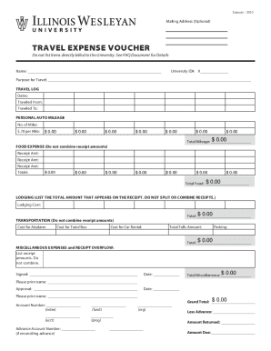 Fillable Online Travel Expense Voucher Fax Email Print - pdfFiller