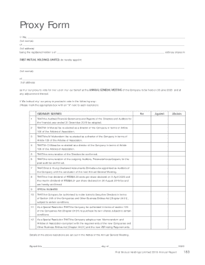 Fillable Online Proxy Voting Form for Annual General Meeting Fax Email ...