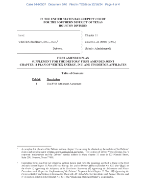 Fillable Online First Amended Plan Supplement Fax Email Print - pdfFiller