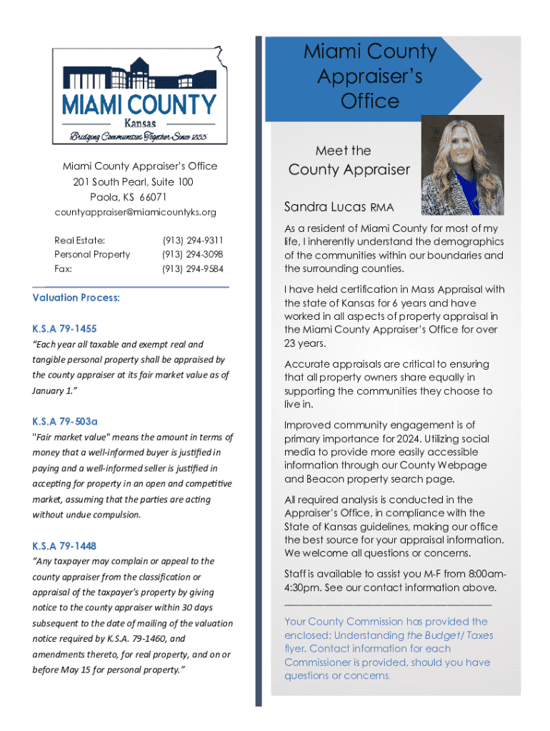 Fillable Online Miami County Appraiser's Office Valuation Process Fax Email Print - pdfFiller
