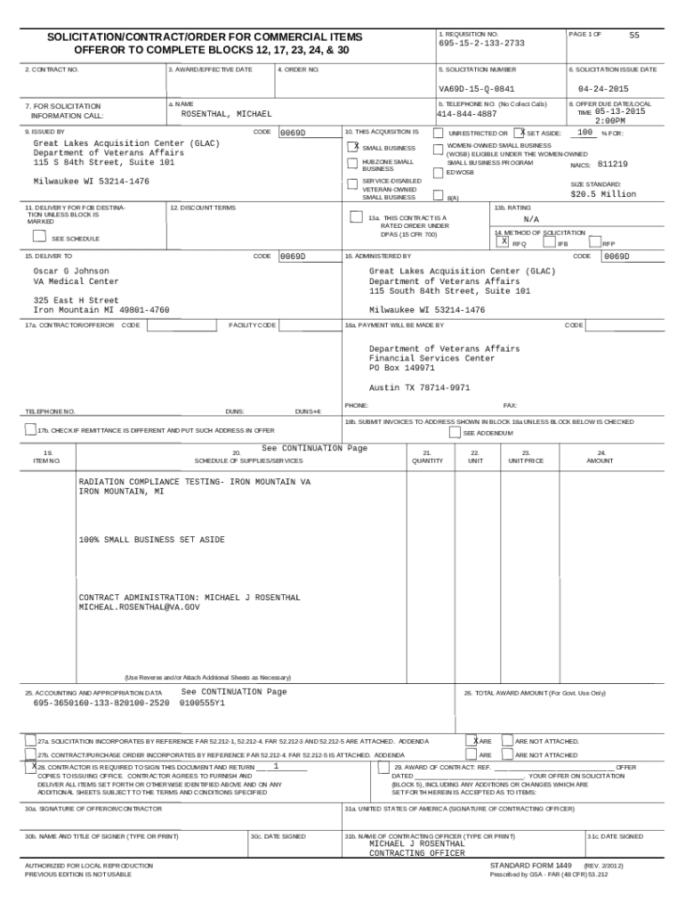 Solicitation/contract Doc Template | pdfFiller