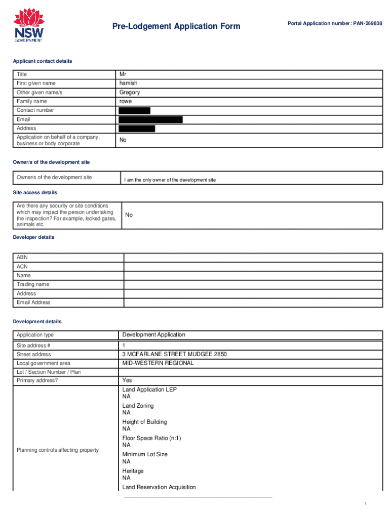 Fillable Online Development Application Form Fax Email Print - pdfFiller