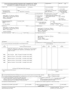 Sf 1449 Solicitation/contract/order for Commercial Items Doc Template ...