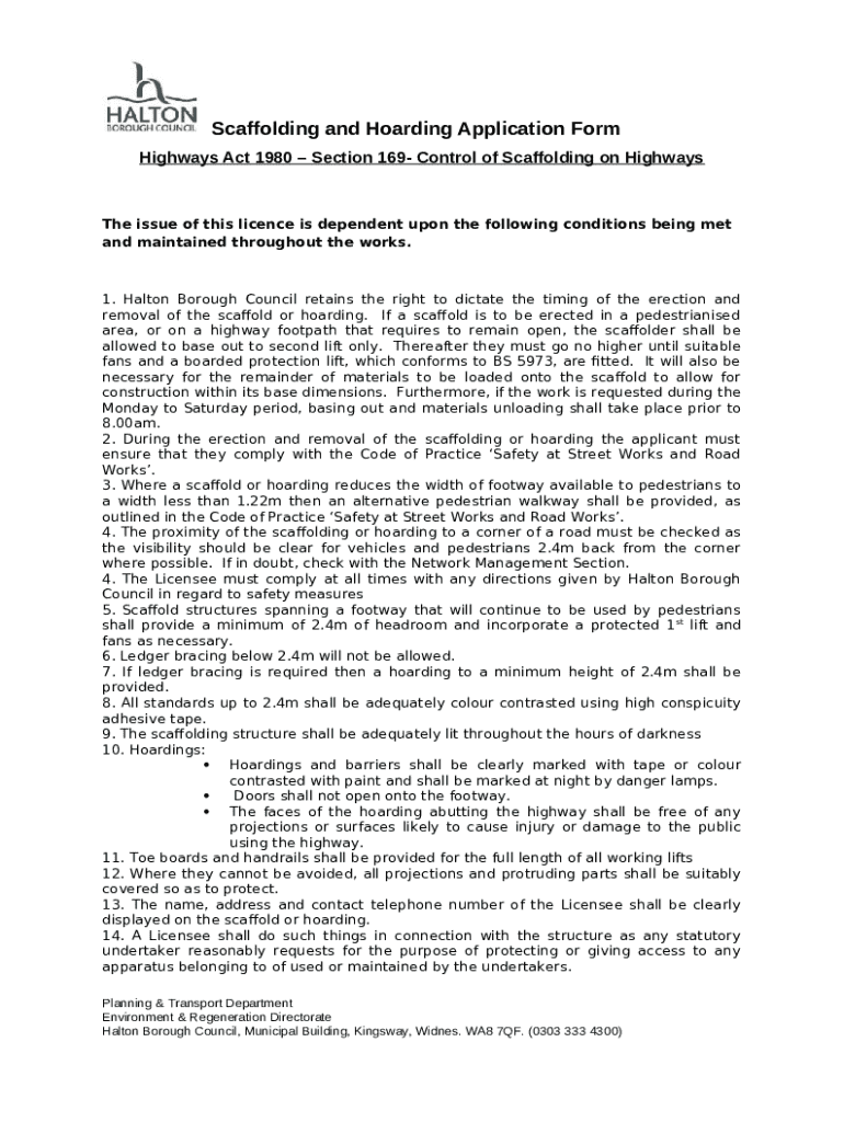 Scaffold Application Doc Template | pdfFiller