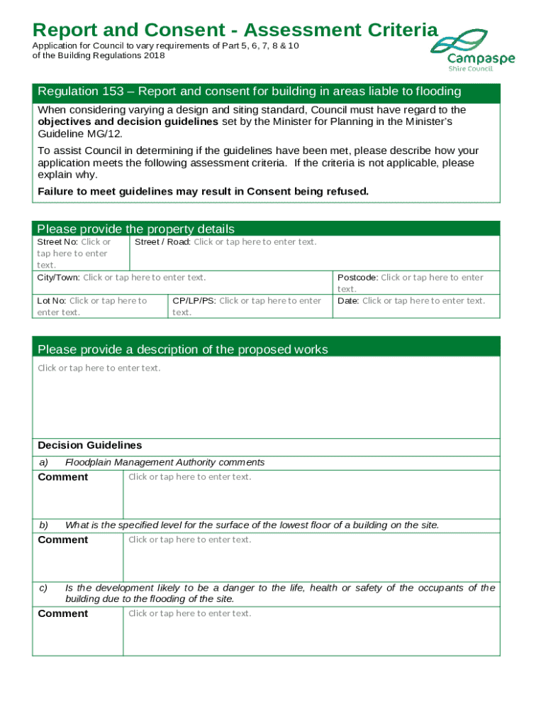 Report and Consent - Assessment Criteria Doc Template | pdfFiller