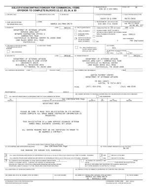 Sf 1449 - Solicitation/contract/order for Commercial Items Doc Template ...