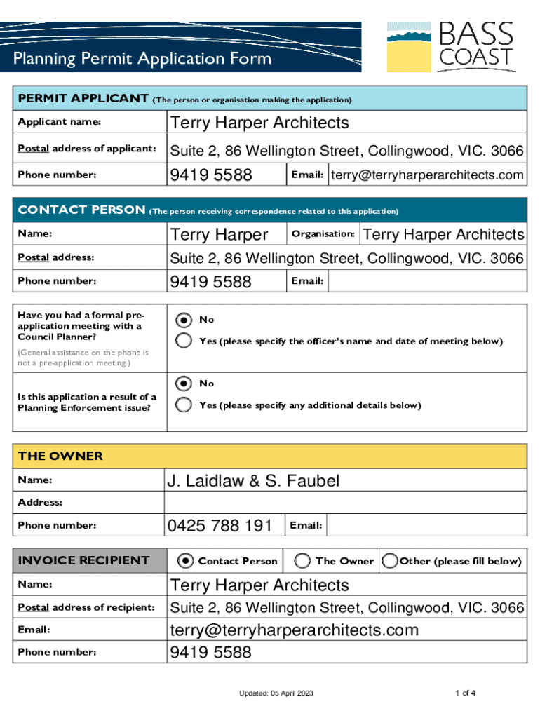 Fillable Online Planning Permit Application Fax Email Print - pdfFiller