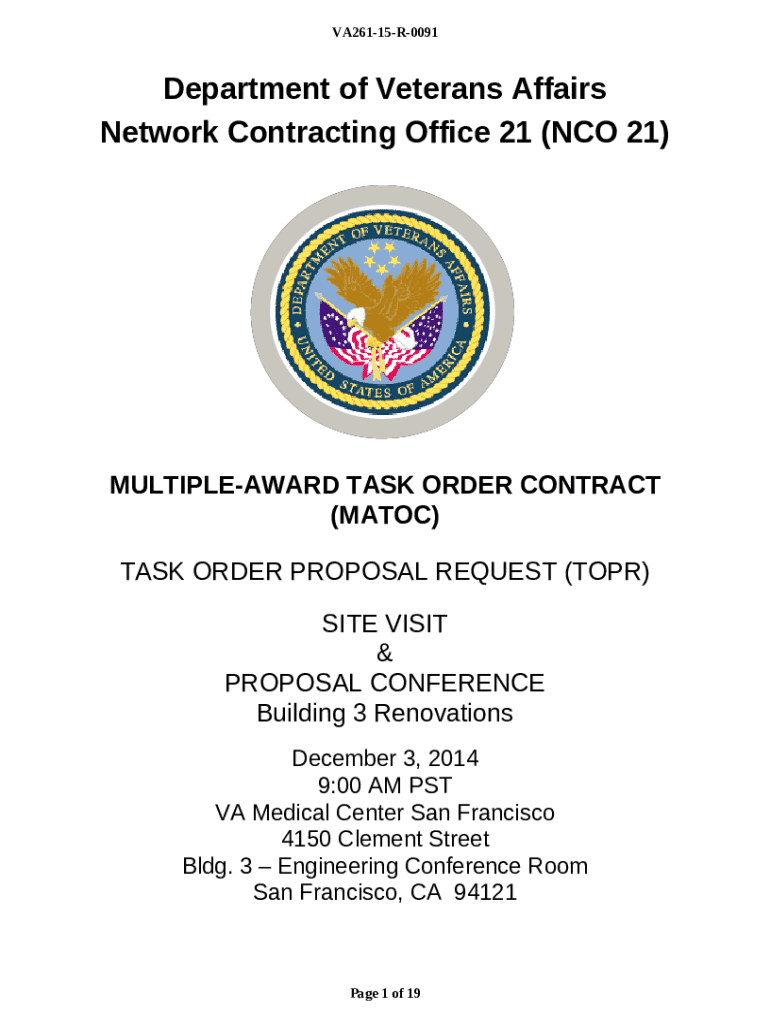 Task Order Proposal Request (topr) Doc Template | pdfFiller