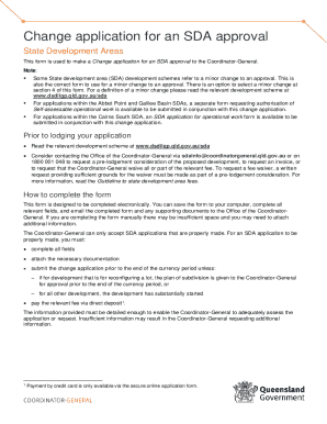 Fillable Online Change Application for an Sda Approval Fax Email Print ...