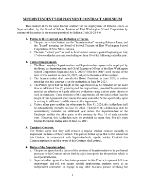 Fillable Online Superintendent's Employment Contract Addendum Fax Email ...