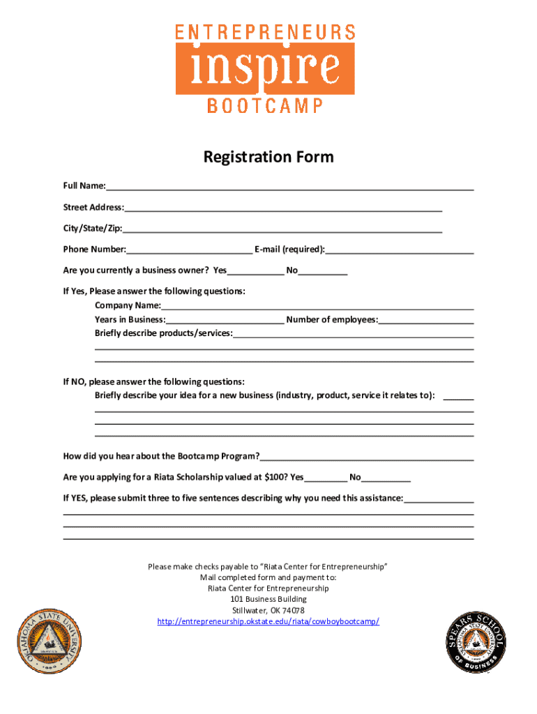 Fillable Online Bootcamp Program Registration Form Fax Email Print - pdfFiller