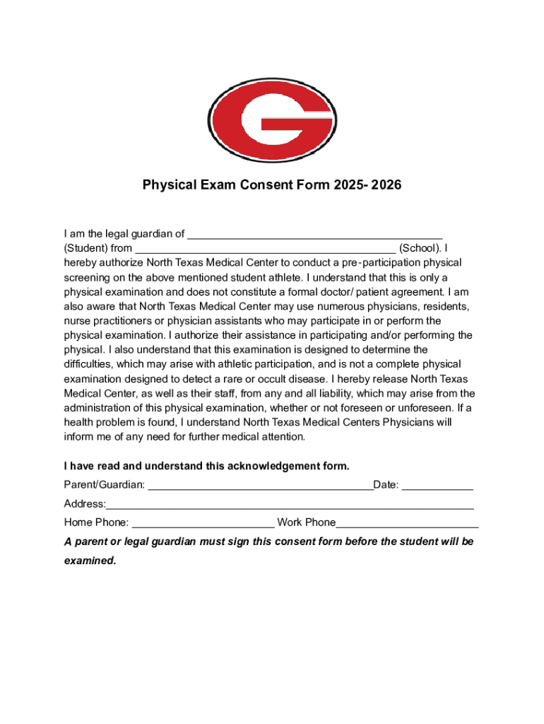 Fillable Online Physical Exam Consent Form Fax Email Print - pdfFiller