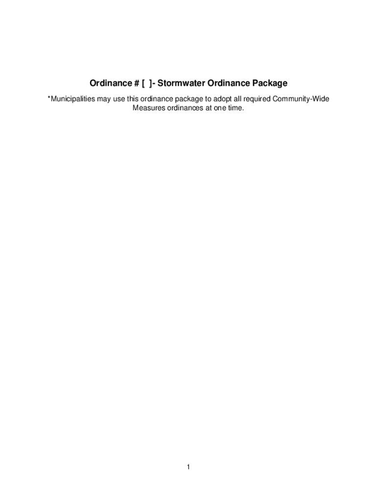 Fillable Online Stormwater Ordinance Package Fax Email Print - pdfFiller