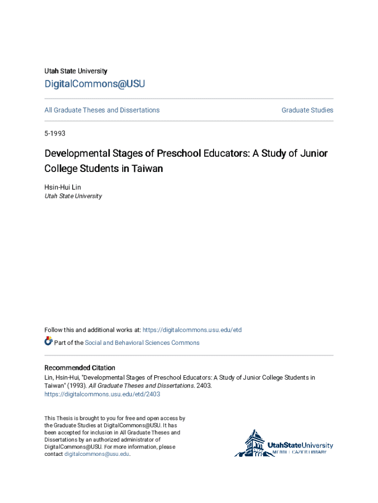 Fillable Online Developmental Stages of Preschool Educators Thesis Fax Email Print - pdfFiller