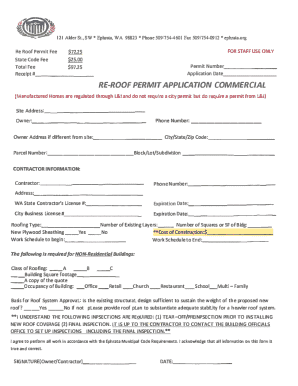 Fillable Online Re-roof Permit Application Fax Email Print - pdfFiller