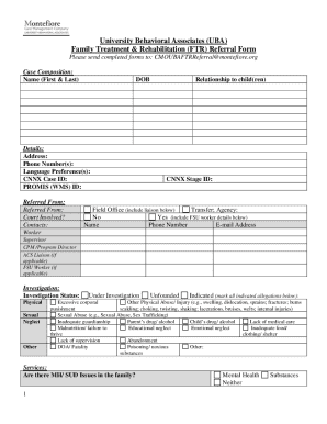 Fillable Online University Behavioral Associates Family Treatment ...