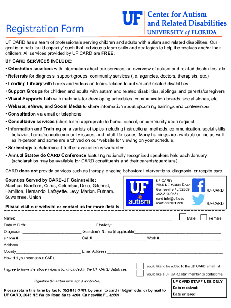 Fillable Online Uf Card Registration Form Fax Email Print - pdfFiller