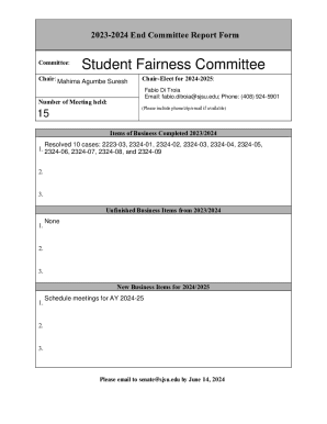 Fillable Online Student Fairness Committee Annual Report Ay 2023-24 Fax ...