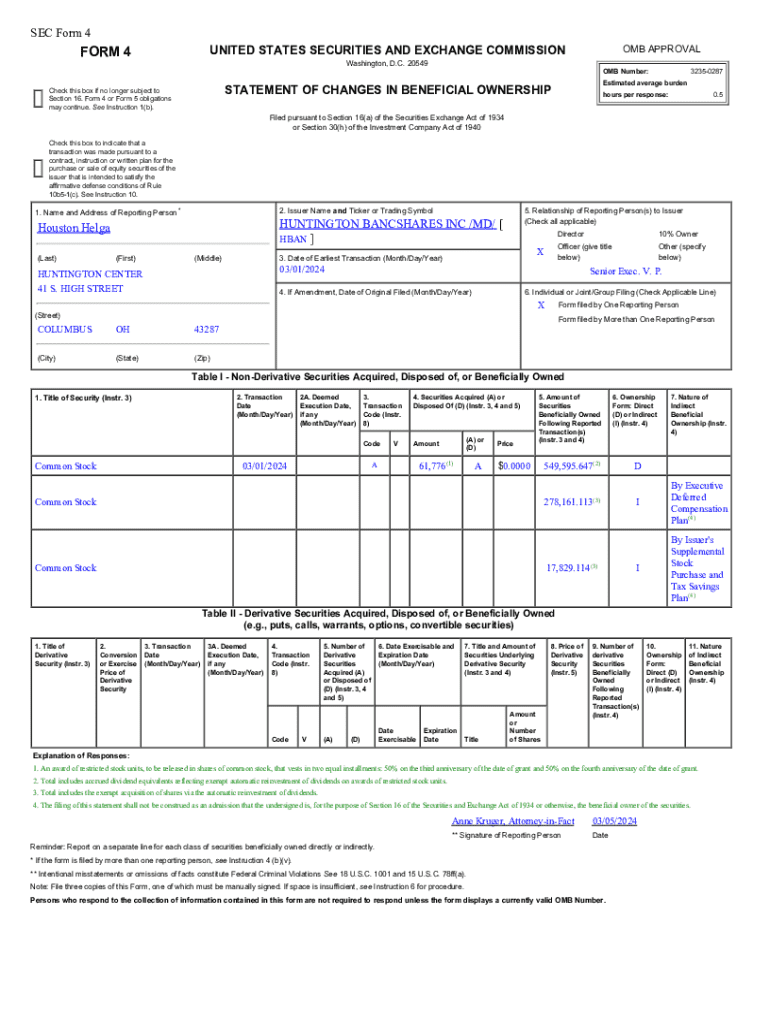 Fillable Online Statement of Changes in Beneficial Ownership Fax Email Print - pdfFiller