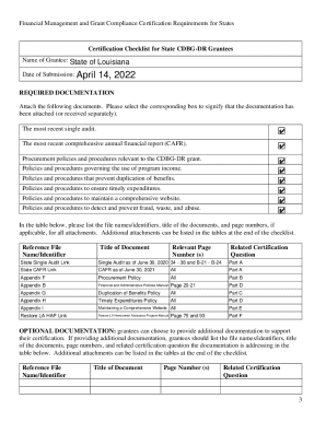 Fillable Online Cdbg-dr Financial Management Certification Checklist ...