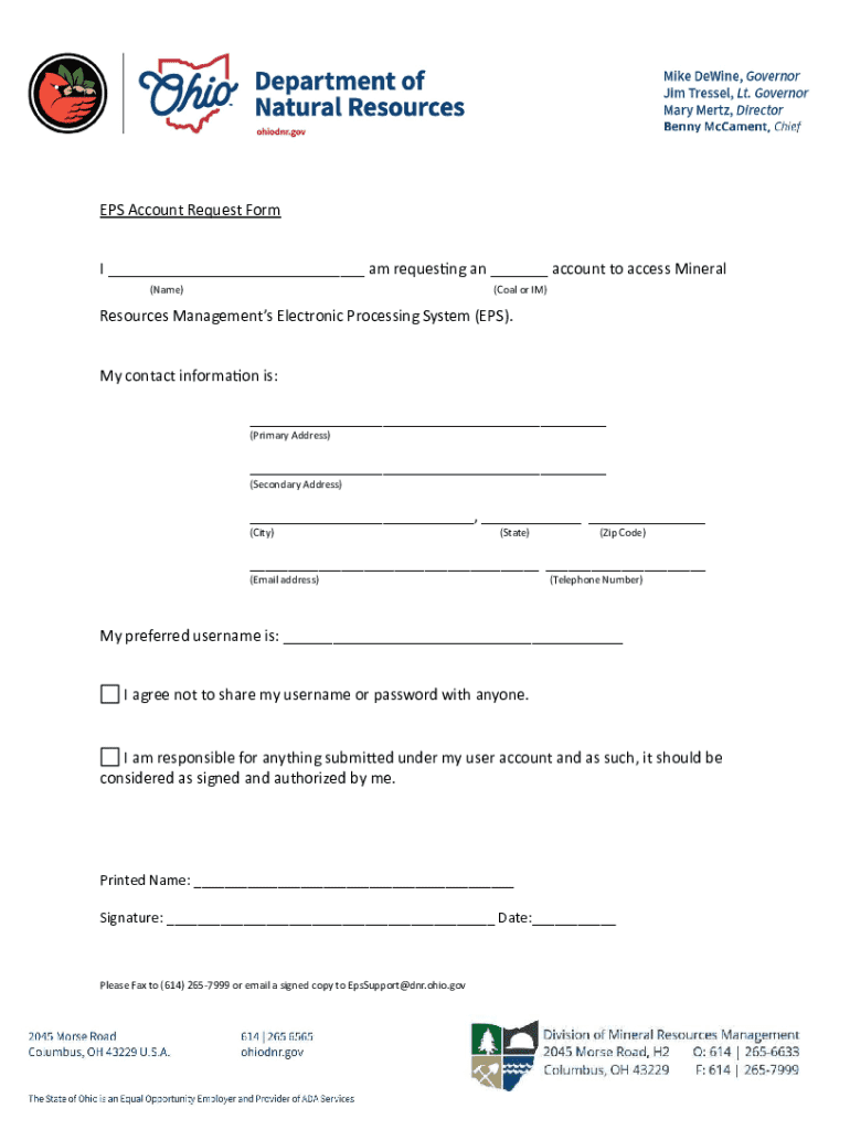 Fillable Online Eps Account Access Request Fax Email Print - pdfFiller