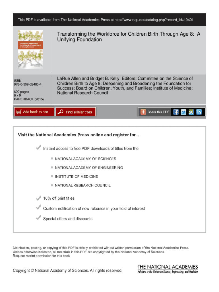 Fillable Online Transforming the Workforce for Children Birth Through ...