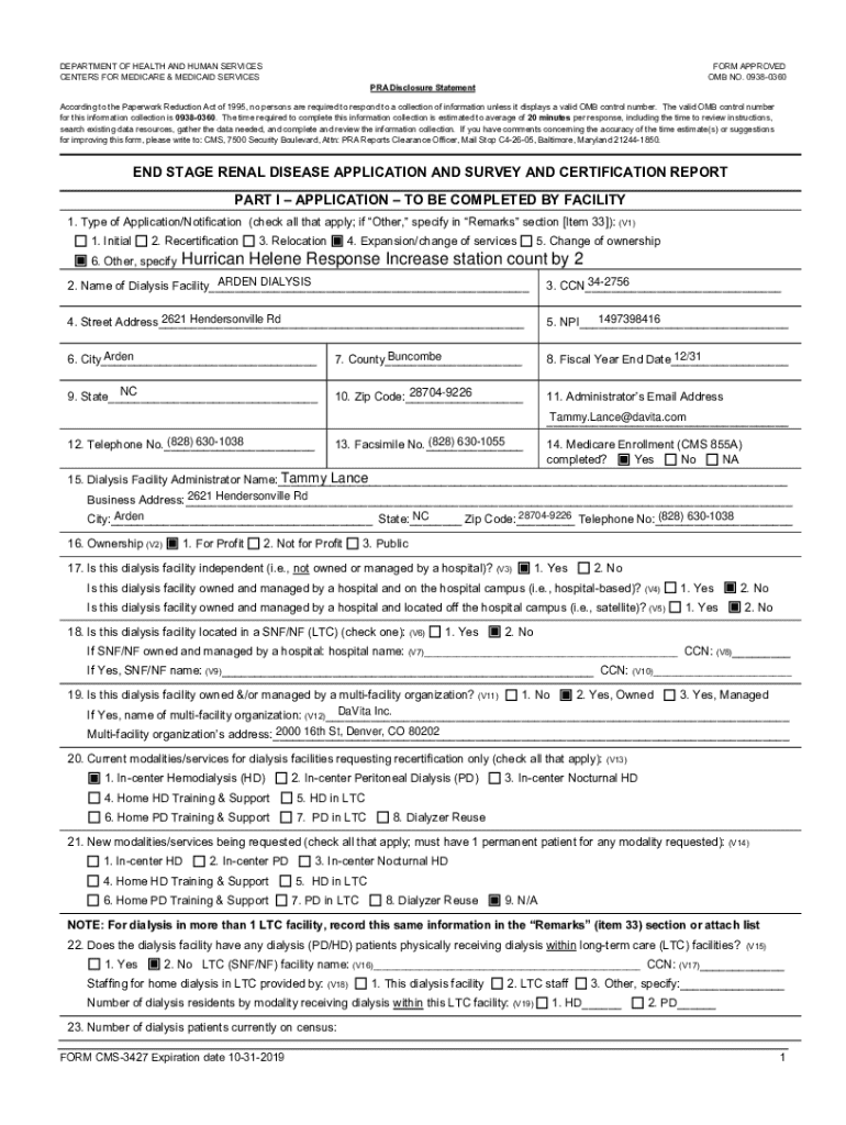 Fillable Online Temporary Increase in Dialysis Stations in Response to Hurricane Helene Fax ...