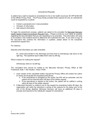 Fillable Online Patient Amendment Request Form Fax Email Print - pdfFiller