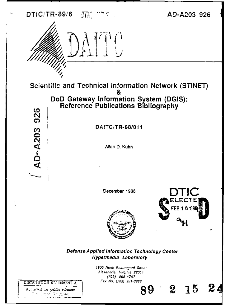 Fillable Online Stinet & Dgis Reference Publications Bibliography Fax ...