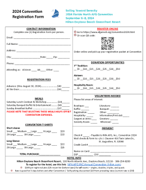 Fillable Online 2024 Florida North Afg Convention Registration Fax Email Print - pdfFiller