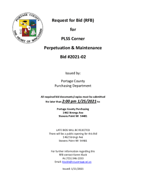 Fillable Online Request for Bid for Plss Corner Perpetuation and ...