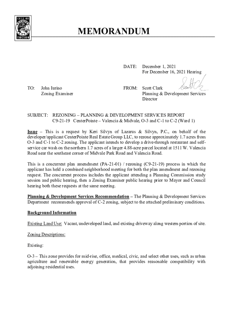Fillable Online C9-21-19 Centerpointe – Valencia & Midvale Rezoning ...