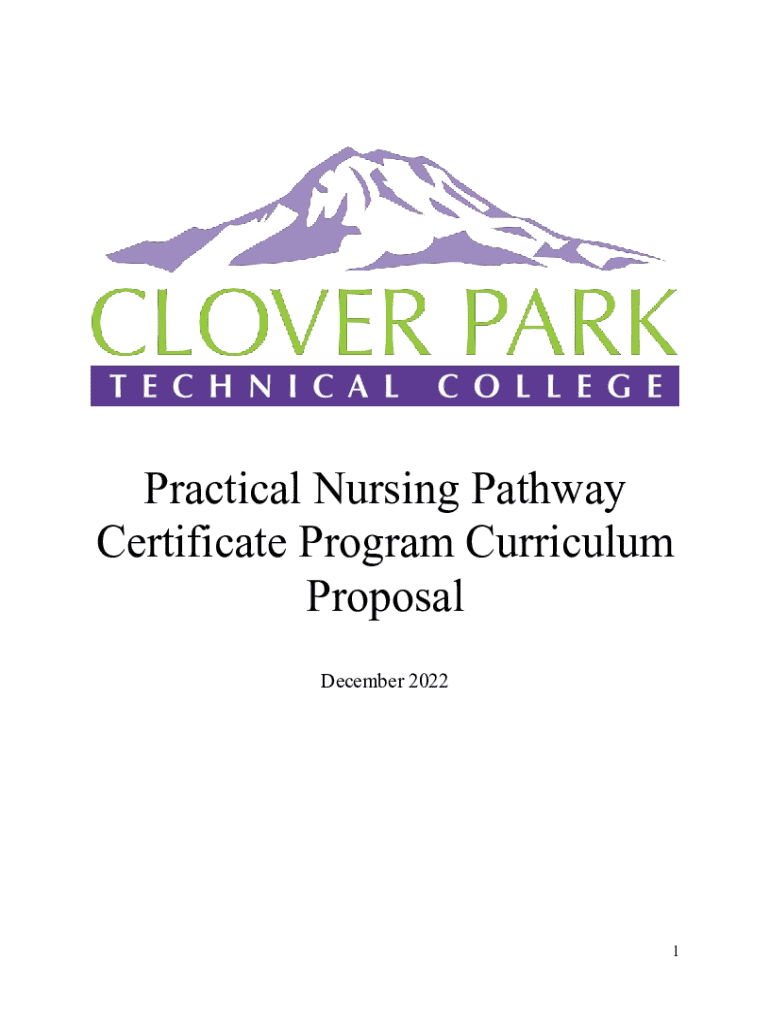 Fillable Online Practical Nursing Pathway Certificate Program Curriculum Proposal Fax Email ...