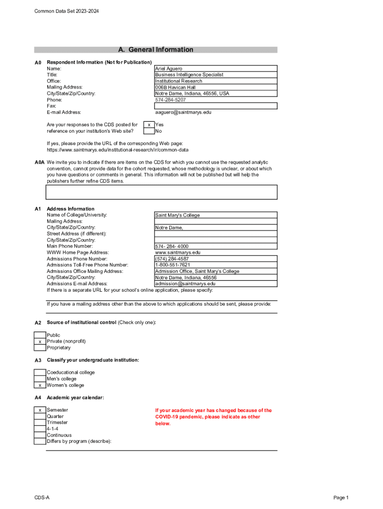 Fillable Online Common Data Set Fax Email Print - pdfFiller