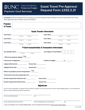 Fillable Online Guest Travel Pre-approval Request Form Fax Email Print ...