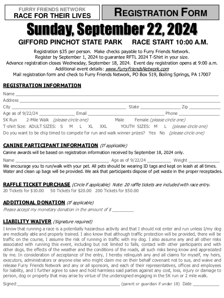 Fillable Online Race for Their Lives Registration Form Fax Email Print ...