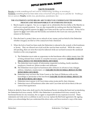 Fillable Online Bail Bond Co-signer Responsibilities Fax Email Print - pdfFiller