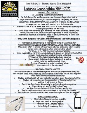 Fillable Online Leadership Course Syllabus Fax Email Print - pdfFiller
