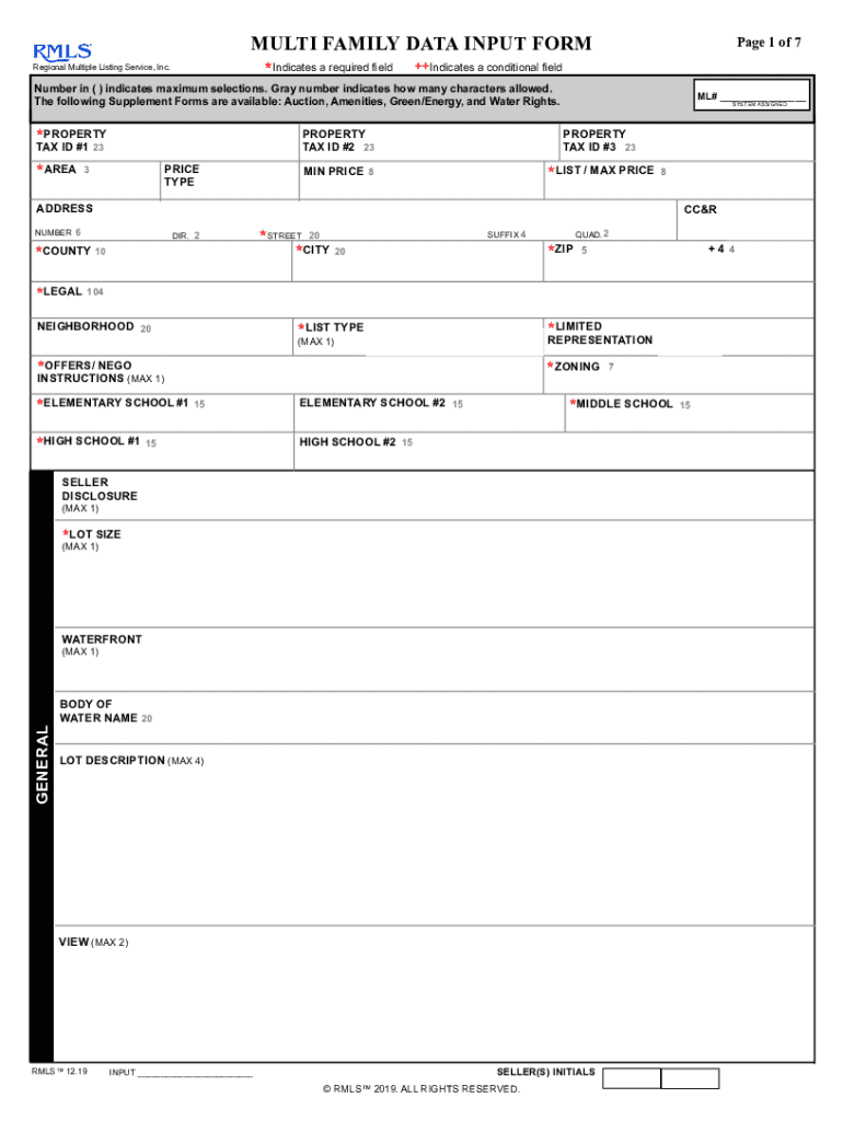 Fillable Online Multi Family Data Input Form Fax Email Print - pdfFiller