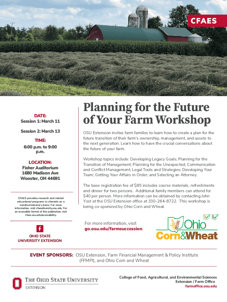 Fillable Online Planning for the Future of Your Farm Workshop Fax Email ...