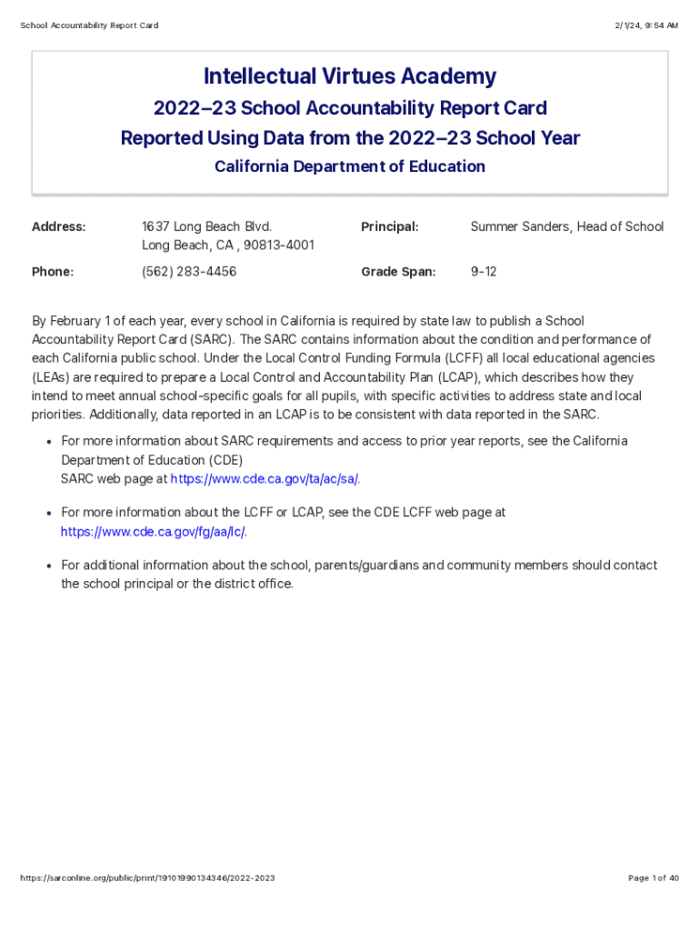 Fillable Online School Accountability Report Card Fax Email Print ...