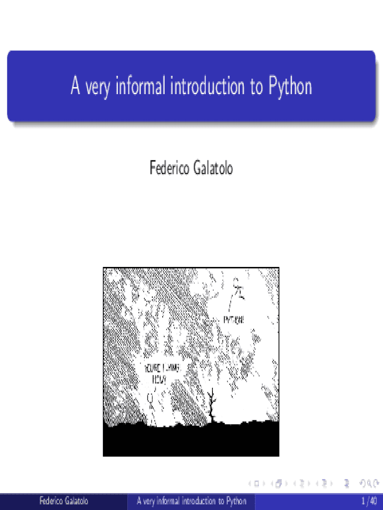 Fillable Online a Very Informal Introduction to Python Fax Email Print - pdfFiller