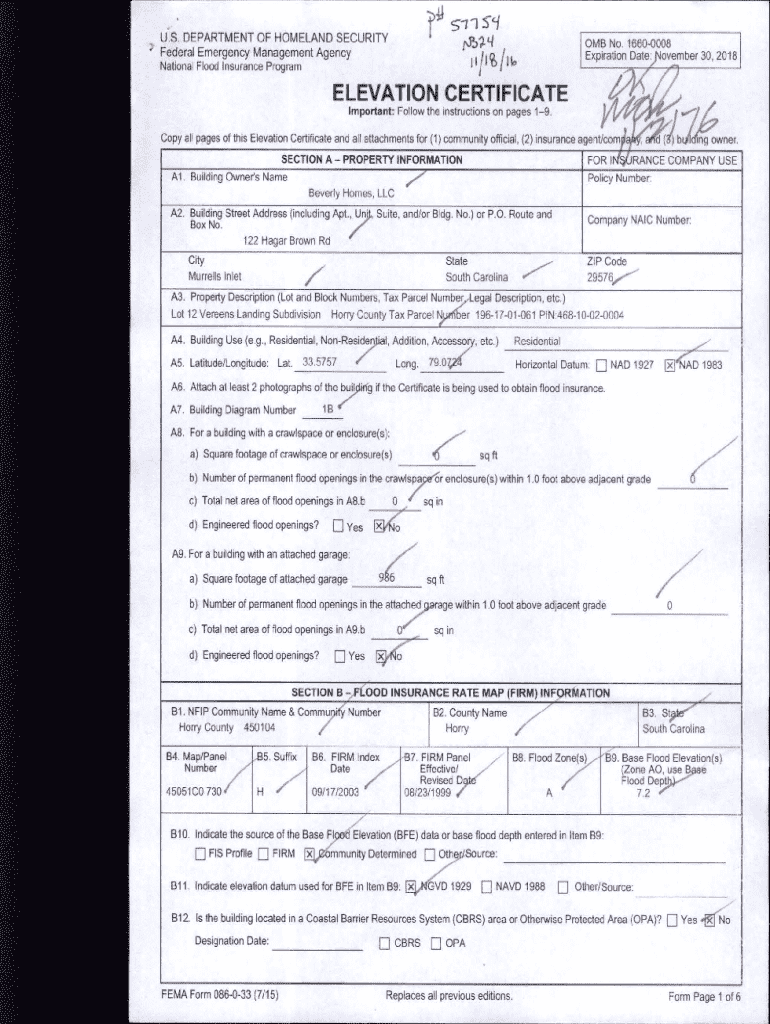 Fillable Online Elevation Certificate for National Flood Insurance Program Fax Email Print ...