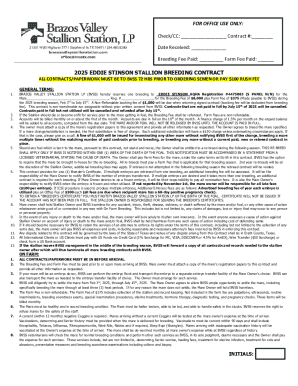 Fillable Online Stallion Breeding Contract Fax Email Print - pdfFiller