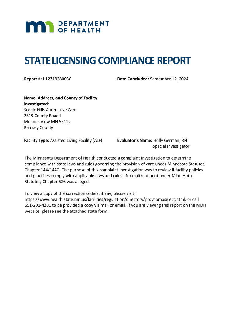 Fillable Online State Licensing Compliance Report Fax Email Print ...
