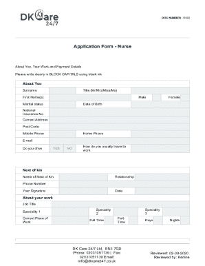 Fillable Online Nurse Application Form Fax Email Print - pdfFiller